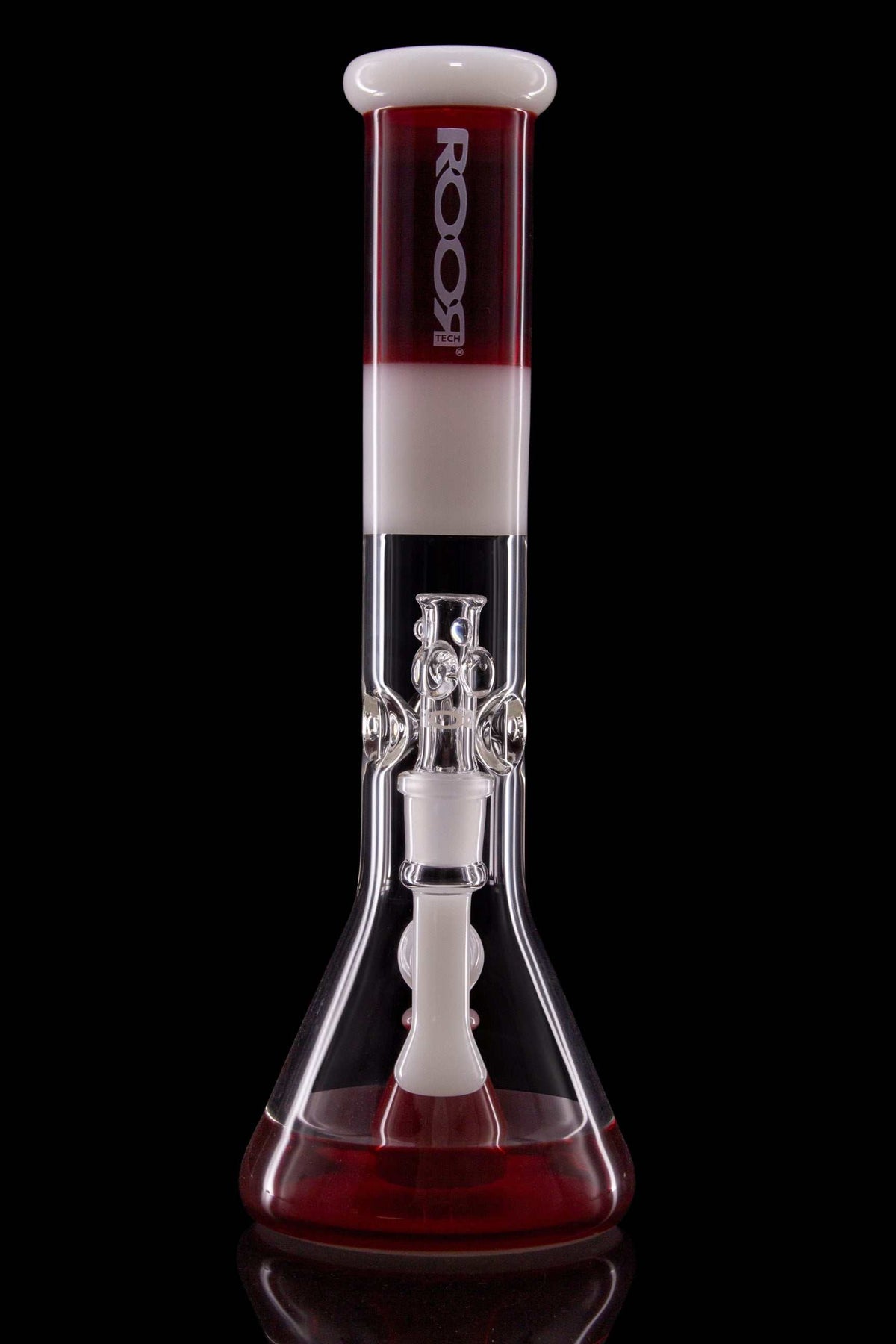 ROOR® Tech Fixed 14" Beaker 50x5mm White & Red (Limited Edition Red Co ...
