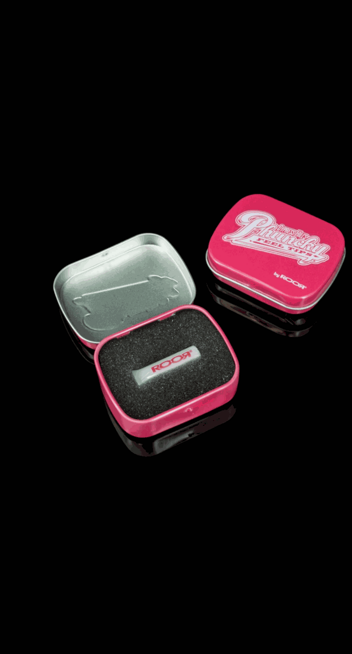 ROOR Pink Collector Tin with Glass Plus Tip Pack of 3
